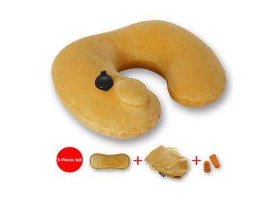 China Various Color Inflatable Travel Pillow High Elasticity PVC Liner Fast Inflation for sale