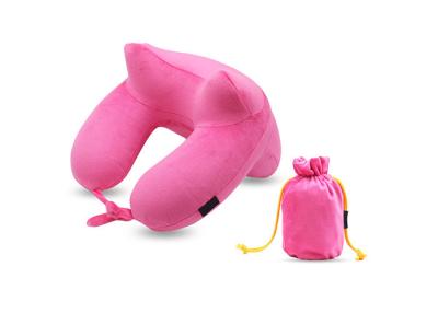 China Rotes/blaues Farbaufblasbares Reise-Kissen-Antischnarcher Rose mit Speichertasche zu verkaufen