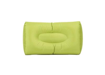 China Neck Inflatable Travel Pillow Green Color Square Shape CGS Certification for sale