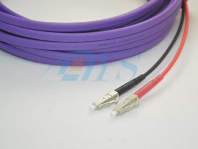 Cina Conduttori di fibra ottica del duplex 2 del cavo di toppa del rivestimento esterno LSZH/del PVC OM4 LC in vendita