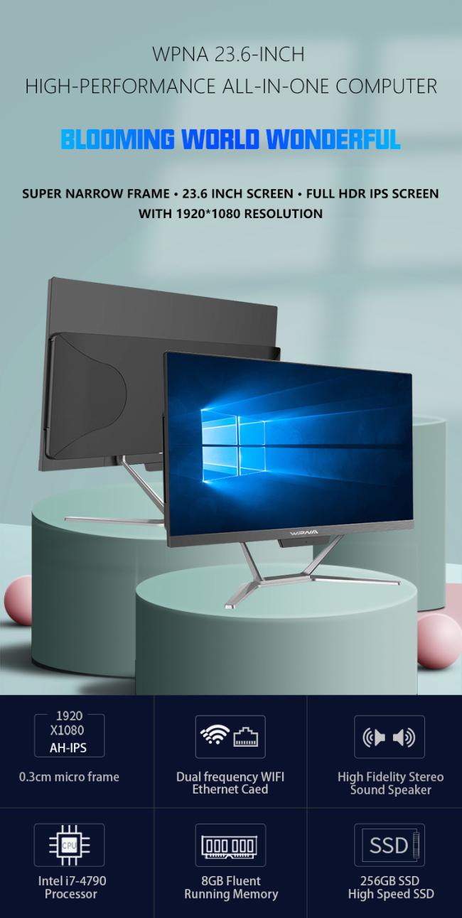 AIO computer side view showing ports