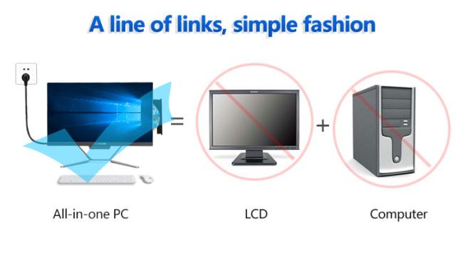 AIO computer display showing high resolution
