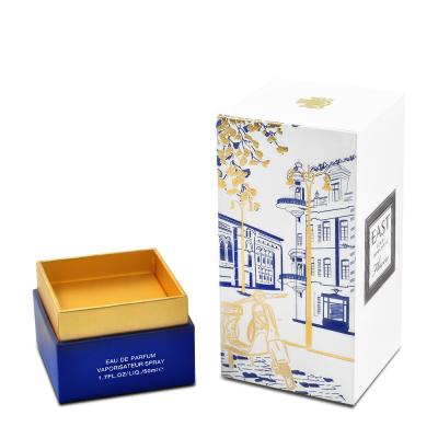 China Square Luxury Cardboard Gift Packaging Box 57 Gsm C2S Art Paper For Perfumes Bottle for sale