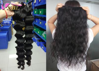 Cina Colore vergine cambogiano del nero del tessuto dei capelli disegnato doppio, estremità inferiore di spessore in vendita