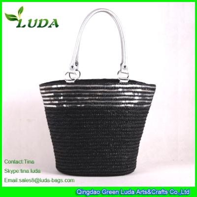 Cina LUDA Sequins Straw Bags Wheat Straw Beach Bags in vendita