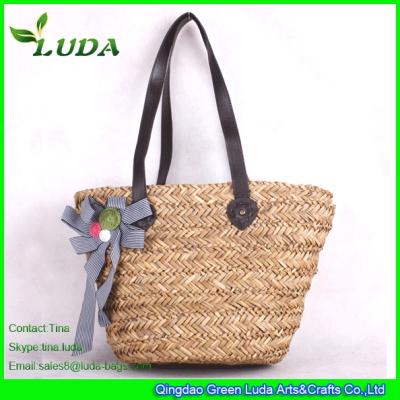 中国 LUDA Large Straw Totes Seagrass Woven Straw Bag 販売のため