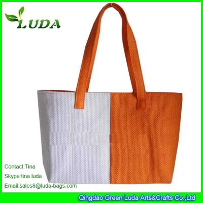Китай LUDA Two-tone Straw Bags Paper Cloth Straw Beach Bags продается
