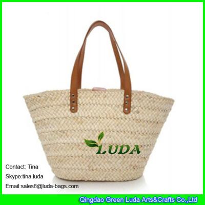 Cina LUDA handmade wicker handbags natural cornhusk straw oversized handbags in vendita
