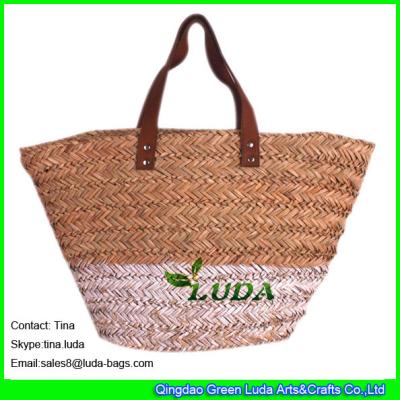 Cina LUDA white painted seagass straw bags fashion summer straw handbags in vendita