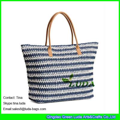 China LUDA Women's Straw Handbag Summer Beach Large Tote Bag Travel Shoulder Bag en venta