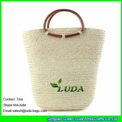 Cina LUDA large lady straw handbags white straw beach totes for summer in vendita