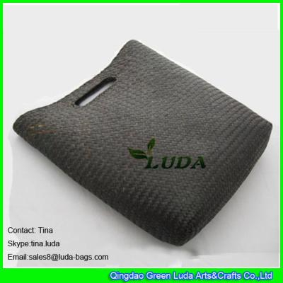 Cina LUDA black summer handbags women's straw shoulder beach totes in vendita