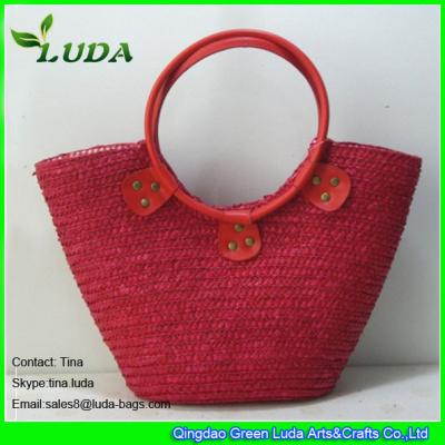 Китай LUDA red handbag straw beach bag wheat straw resuable shopping bags продается