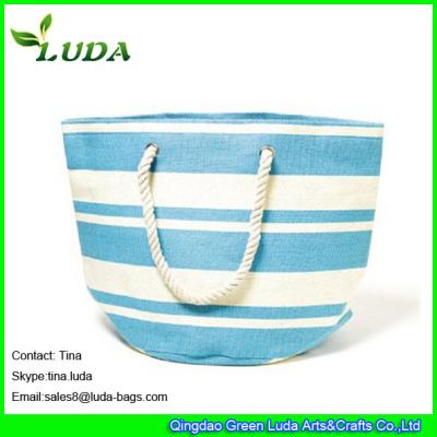 Cina LUDA brown leather handbags paper straw standard size shopping bag in vendita