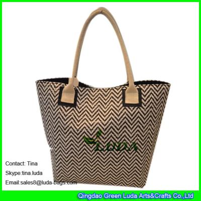 中国 LUDA new handbag style handmade beach bags paper straw shoulder totes 販売のため