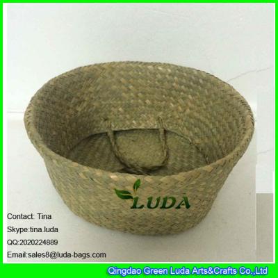 China Cesta natural de la paja del seagrass de la caja de almacenamiento plegable de LUDA con las manijas en venta