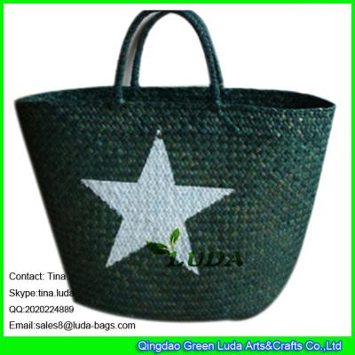 Cina Grande borsa bianca del canestro della spiaggia del cestino della spesa della paglia della stella di LUDA in vendita
