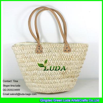 Cina Borsa naturale alla moda della spiaggia di estate di stoccaggio degli agricoltori del sacchetto della spesa della paglia di LUDA in vendita