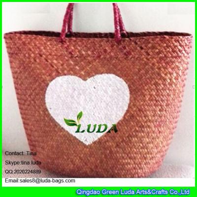 Китай Сердце LUDA классическое покрасило мешок пляжа сторновки seagrass хозяйственной сумки продается