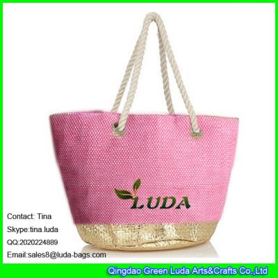 Китай Мешок руки пляжа сторновки дамы способа мешка tote сторновки пляжа LUDA золотистый металлический продается