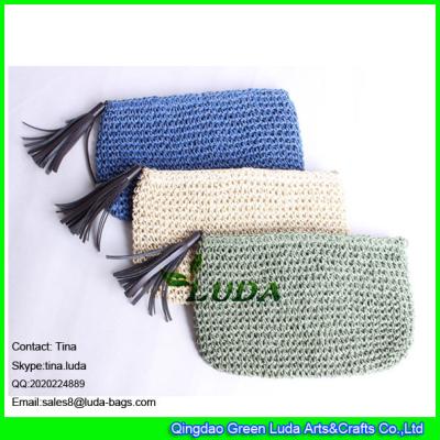 Cina La nuova paglia del progettista dell'estate di LUDA insacca la borsa di frizione di carta tricottata vario colore della paglia in vendita