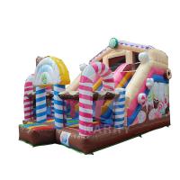 Quality Party Inflatable Bouncer with Slide Commercial Candy House Theme Double Slide Combo for sale