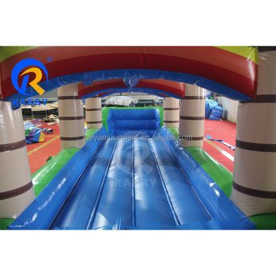 China Max Capacity 100-500kg Large Inflatable Water Slide with Extended Long Slide and Pool for sale