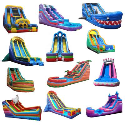 China Max Capacity 100-500kg Clearance Above Ground Pool Water Slide with Pool and Blower for sale