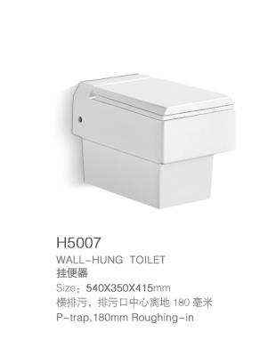 Cina Parete senza orlo Hung Toilet Bowl One Piece della trappola bianca di P con il bidet in vendita