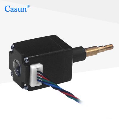 China Motor paso a paso lineal Casun con 0.8 Kg a 600 PPS 1.8° Grados Nema 8 Motor paso a paso de alta precisión en venta