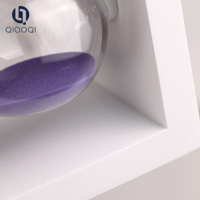 China Customize 3 mins colored hourglass timer with wooden frame can printing logo for sale