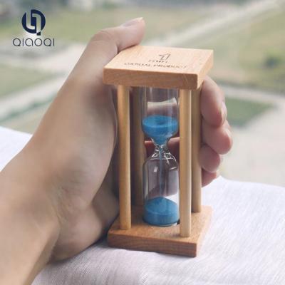 China Factory wooden 10 minutes 15 minutes square hourglass custom LOGO for sale