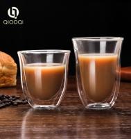 中国 Wholesale Customized Double Wall Tea Glass Cup Coffee Cup With Glass Lid 販売のため