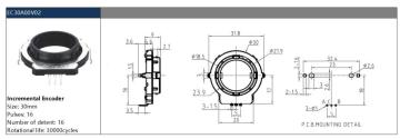 High Quality 30mm Incremental Encoder Hollow Shaft 16 Pulses Rotary Encoder for Microwave