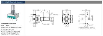 Taowaves Factory Customized Ec11 Metal Shaft Encoder with Push Button Rotary Switch