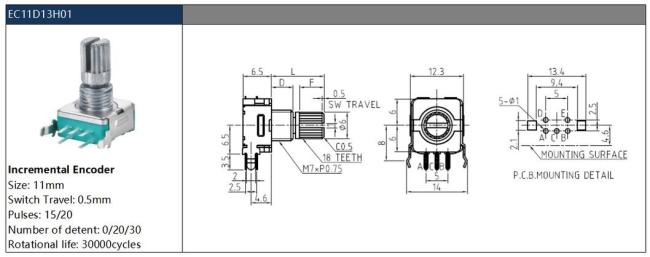 Alps Rotary Encoder Module with Analog Output and Switch
