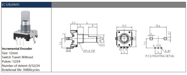 Rotary Encoder Wheel with Optical Sensing and Shaft Support