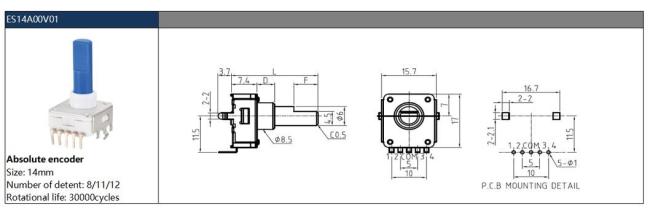 Absolute Shaft Encoder with Waterproof and Low-Profile Build