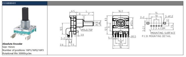Miniature Encoder Switch with Shaft Feedback and Waterproof Body