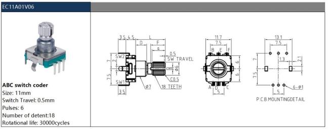 Ec11 Ec12 Ec16 360 Degree Rotary Encoder with Built-in Switch – Bulk Purchase Rotary Knob