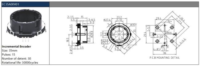 Compact Rotary Encoder with Sealed Design, Ideal for Harsh Environments