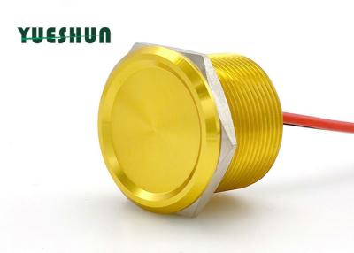 China Interruptor de tecla Piezo de alumínio NENHUM corpo do amarelo da lâmpada 25mm 24VAC 100mA à venda