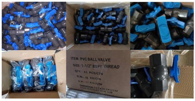 Red Long Handle Black Thread Valve Pool Valve PVC Octagonal Ball Valve