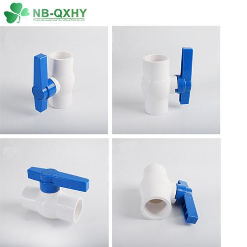 High Quality ASTM Standard PVC Compact Ball Valve with Blue Long Handle