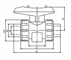 Pn16 PVC Grey True Union Ball Valve with Foot for Industry Use