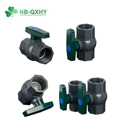 China Factory 3 Inch Gray Body PVC Octagonal Ball Valve with Green Handle