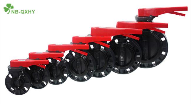 2′ ′ -8′ ′ PVC Manual Flange Red Handle Compact Butterfly Valve