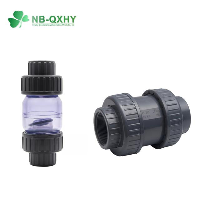 DIN Standard PVC/UPVC Transparent Union Non Return Swing Check Valve