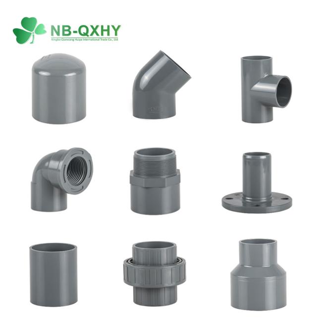 Irrigation DIN Pn16 Plastic PVC Pipe Fitting Gray Cross Tee