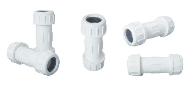Chinese Supplier White Grey Brong PVC Plastic Compression Fitting Pipe Quick Connection Coupling